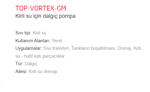 TOP 2 - VORTEX - GM - pompa com